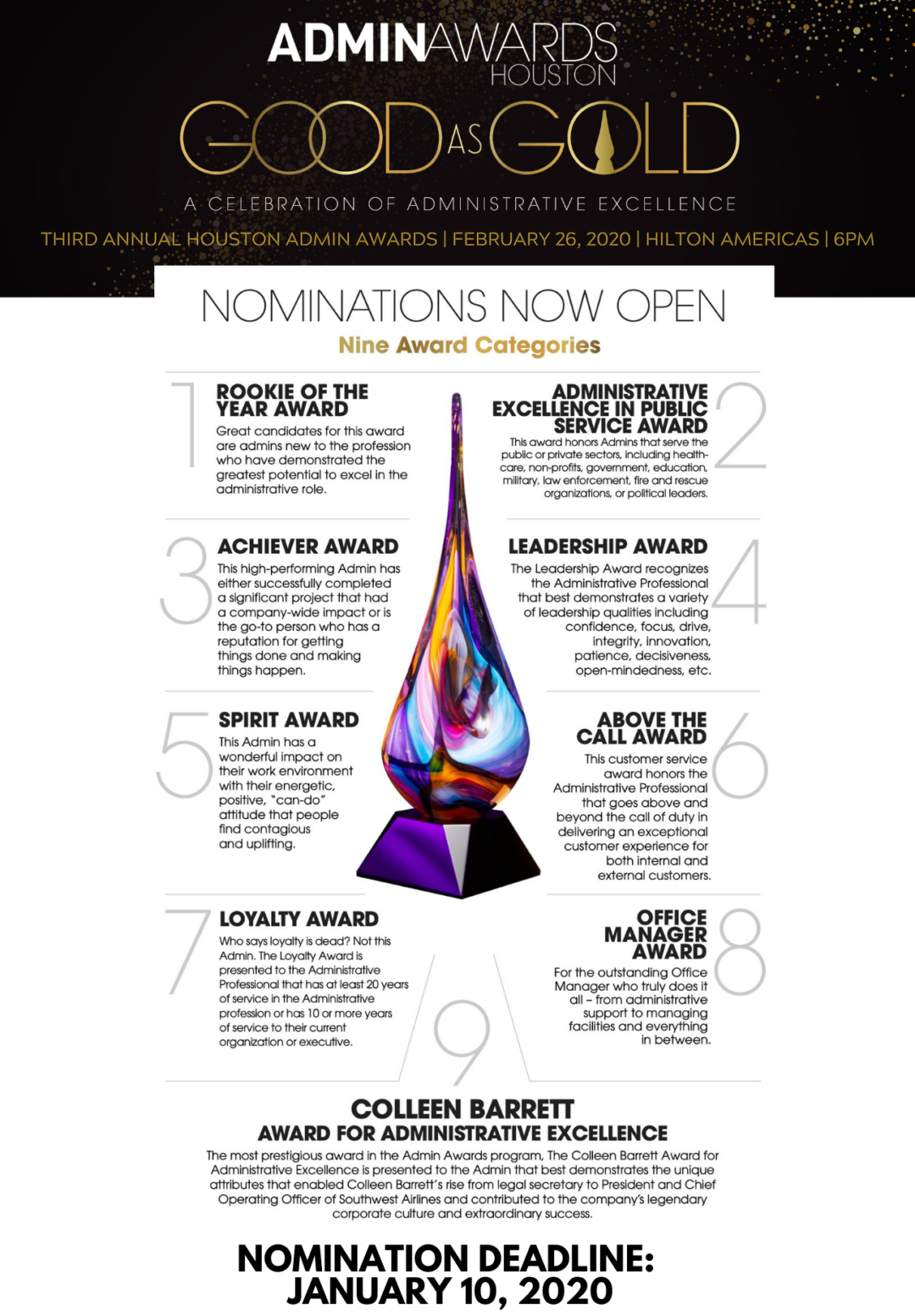 Houston Admin Award Categories - Admin Awards
